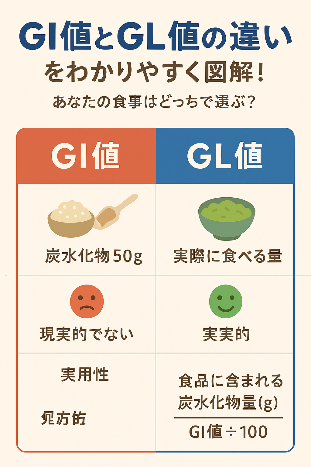 GI値とGL値の違いとは？実用性・数値・活用法まで徹底解説！ - たっくんブログ